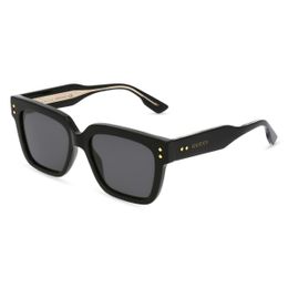 Gucci GG 1084 S | Herren-Sonnenbrille | Fassung: Vollrand, Quadratisch, Acetat, Schwarz Gl&auml;nzend | Glasfarbe: Grau