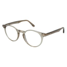 Tom Ford FT5557-B Brille Unisex | Fassung: Vollrand, Panto, Braun Transparent
