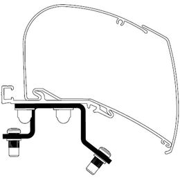 Thule Markisenadapterset 3 teilig f&uuml;r Renault Master 2024 L3H2 mit Thule Omnistor 6300 Dachmarkise 3,75 Meter - Markisenadapter
