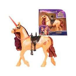 Spin Master Unicorn Academy - Einhorn Cinder, Spielfigur 28 cm gro&szlig;, mit echter M&auml;hne und Schweif, abnehmbarem Zaumzeug, Sattel und B&uuml;rste