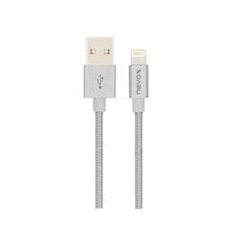 nevox USB Adapterkabel, USB-A Stecker > Lightning Stecker silber/grau, 1 Meter, gesleevt