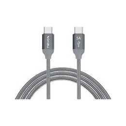 nevox USB 2.0 Kabel, USB-C Stecker > USB-C Stecker grau, 0,5 Meter, PD, Laden mit bis zu 100 Watt