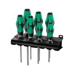 Wera 367/7 Sechsrund HF Schraubendrehersatz Kraftform Plus + Rack schwarz/gr&uuml;n, 7-teilig, mit Haltefunktion