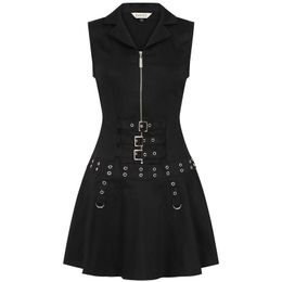 Banned Alternative Astrid Dress Kurzes Kleid schwarz in L DR17161 Black