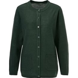 Damen Strickjacke mit Struktur-Muster moos, Gr&ouml;&szlig;e 50