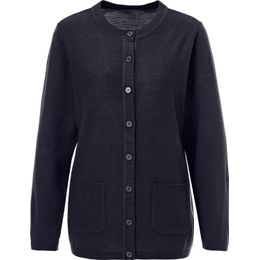 Damen Strickjacke mit Struktur-Muster marine, Gr&ouml;&szlig;e 40
