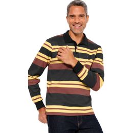 Herren Sweatshirt im Ringel-Dessin schwarz-rotbraun-geringelt, Gr&ouml;&szlig;e 48/50