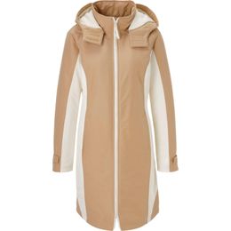 Damen Funktionsmantel mit abnehmbarer Kapuze camel-champagner, Gr&ouml;&szlig;e 40