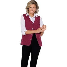 Damen Steppweste mit Leistentaschen bordeaux, Gr&ouml;&szlig;e 52