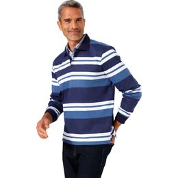 Herren Sweatshirt im Ringel-Dessin marine-jeansblau-geringelt, Gr&ouml;&szlig;e 48/50