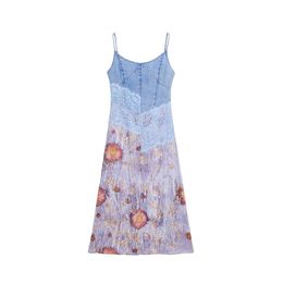 Desigual Kleid Damen Gr&ouml;&szlig;e 36 blue denim / braun / umbra / flieder Winterkleid