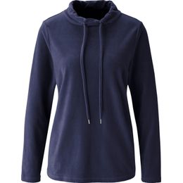 Damen Langarmshirt in Cord-Qualit&auml;t marine, Gr&ouml;&szlig;e 38