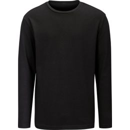 Herren Langarmshirt aus reiner Baumwolle schwarz, Gr&ouml;&szlig;e 44/46