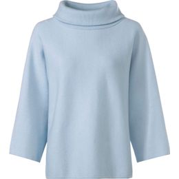 Heine Damen 3/4 Arm-Pullover mit halsfernem Rollkragen hellblau, Gr&ouml;&szlig;e 46
