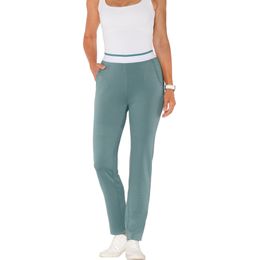 Damen Sweathose mit gestreiftem Rundum-Dehnbund jade, Gr&ouml;&szlig;e 40