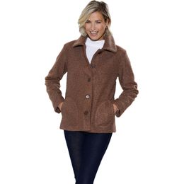 Damen Boucl&eacute;jacke f&uuml;r normale Wintertemperaturen schoko, Gr&ouml;&szlig;e 54