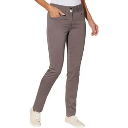 Damen Jeans mit Stretch-Einsatz hinten dunkeltaupe, Gr&ouml;&szlig;e 48