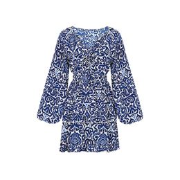 ebeeza Kleid Damen Gr&ouml;&szlig;e 40 blau / dunkelblau / wei&szlig; Winterkleid