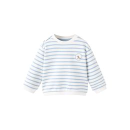 Mango Kids Pullover 'HORSES' Jungen Gr&ouml;&szlig;e 62 hellblau / wei&szlig;
