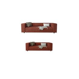 S-STYLE Polstergarnitur 3+2 Oskar rot Ma&szlig;e (cm): B: 175 H: 65 Sofas > Sofas nach Material > Stoffsofas &raquo; Sofa DE