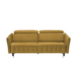 Smart Schlafsofa mit verstellbaren Kopfst&uuml;tzen Momoka gelb Ma&szlig;e (cm): B: 226 H: 90 T: 104.0 Sofas > Sofas nach Material > Stoffsofas &raquo; Sofa DE