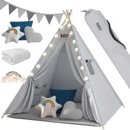 DeubaXXL DE Tipi Spielzelt Grau 160x130x130cm 109525