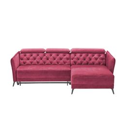 Smart Ecksofa mit Kopfteilverstellung Kavita rot Ma&szlig;e (cm): B: 254 H: 85 T: 199.0 &raquo; M&ouml;bel Kraft