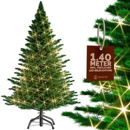 DeubaXXL DE K&uuml;nstlicher Weihnachtsbaum 140cm mit Lichterkette und Metallfu&szlig; PE 107721