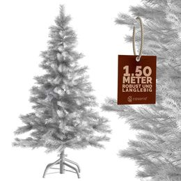 DeubaXXL DE K&uuml;nstlicher Weihnachtsbaum Wei&szlig; 150cm PVC mit stabilem Metallst&auml;nder 107679