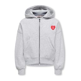Only Girls Zip-Up Hoodie 'KOGEVISA' girl Grey size 158/164