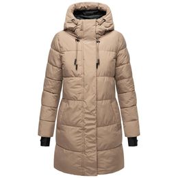 Marikoo Wintermantel 'Kaituu XVI' Damen Gr&ouml;&szlig;e 6XL dunkelbeige / schwarz