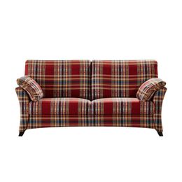 Sofa 2 5-sitzig rot/kariert - Webstoff Mikado rot Ma&szlig;e (cm): B: 176 H: 93 T: 91.0 Sofas > Sofas nach Material > Stoffsofas &raquo; Sofa DE