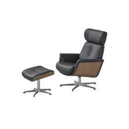 U.N.O uno Sessel-Hocker-Set aus Leder Arne schwarz Sessel & Hocker > Sessel nach Material > Leder Sessel &raquo; Sofa DE