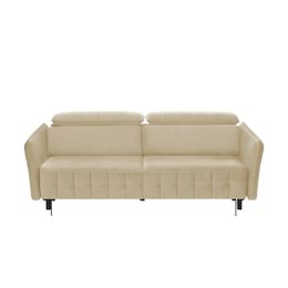 Smart Schlafsofa mit verstellbaren Kopfst&uuml;tzen Momoka beige Ma&szlig;e (cm): B: 226 H: 90 T: 104.0 Sofas > Sofas nach Material > Stoffsofas &raquo; Sofa DE