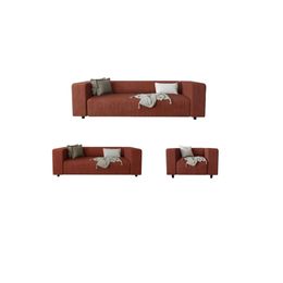 S-STYLE Polstergarnitur 3+2+1 Oskar rot Ma&szlig;e (cm): B: 175 H: 65 &raquo; M&ouml;bel Kraft