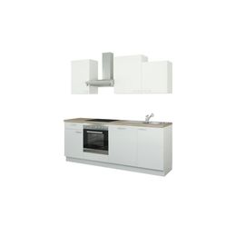 CUBO15 K&uuml;chenzeile mit Elektroger&auml;ten wei&szlig; Ma&szlig;e (cm): B: 220 &raquo; M&ouml;bel Kraft