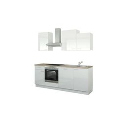 CUBO15 K&uuml;chenzeile mit Elektroger&auml;ten wei&szlig; Ma&szlig;e (cm): B: 220 &raquo; M&ouml;bel Kraft
