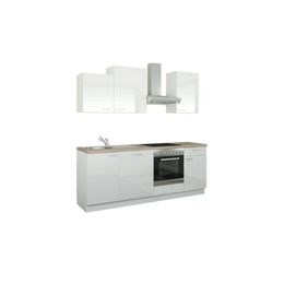 CUBO15 K&uuml;chenzeile mit Elektroger&auml;ten wei&szlig; Ma&szlig;e (cm): B: 220 &raquo; M&ouml;bel Kraft