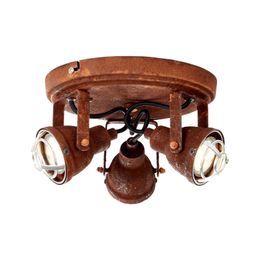 Brilliant Lampe Bente Spotrondell 3flg rostfarbend 3x PAR51, GU10, 4W, geeignet f&uuml;r Reflektorlampen (nicht enthalten) K&ouml;pfe schwenkbar