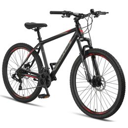 Licorne Bike Guide Premium Mountainbike in 20, 24 und 26 Zoll - Fahrrad f&uuml;r M&auml;dchen, Jungen, Herren und Damen - Shimano 21 Gang-Schaltung, Kinderfahrrad, Kinder Farbe:Schwarz/Rot;Zoll:27.5