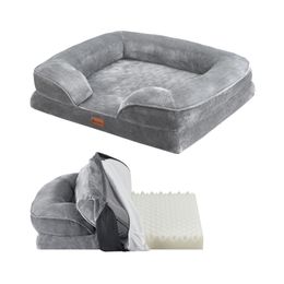Juskys Hundebett Sheena M - 72 x 60 cm - orthop&auml;disch & flauschig - Bezug abnehmbar & waschbar