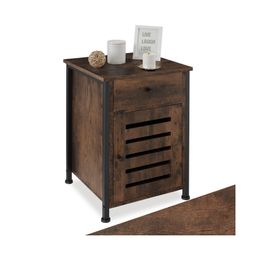 TecTake&reg; Nachttisch, Industrial Style, Ablage, Schublade und Staufach mit Magnett&uuml;r und Einlegeboden, 40 x 42 x 60,5 cm