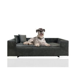 Rohrschneider Hundesofa gepolstert Cord breit beige