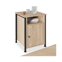 TecTake&reg; Nachttisch, Industrial Style, Ablage, offenes Staufach, Staufach mit Magnett&uuml;r und Einlegeboden, 40 x 42 x 60,5 cm