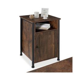 TecTake&reg; Nachttisch, Industrial Style, Ablage, offenes Staufach, Staufach mit Magnett&uuml;r und Einlegeboden, 40 x 42 x 60,5 cm