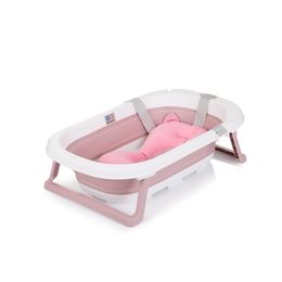 Chipolino Babywanne Isla mit Badekissen faltbar, integrierter Wasserablauf rosa