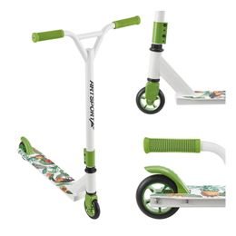 ArtSport Stunt Scooter Hawaiana - Trick Roller f&uuml;r Kinder & Jugendliche - Tretroller Wei&szlig; Gr&uuml;n