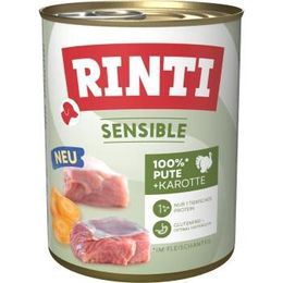 Rinti Sensible Nassfutter Hund, Adult, Dose, Pute und M&ouml;hre 6x800 g