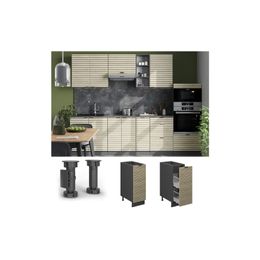 VICCO Apothekerunterschrank Fame-Line Anthrazit Eiche gefr&auml;st 30 cm mit Arbeitsplatte Eiche