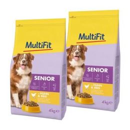 MultiFit Trockenfutter Hund Senior Huhn und Reis 2x4 kg